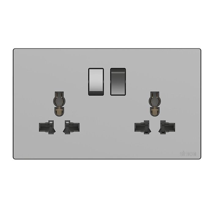 2 Gang Multi Standard Socket with Switch - Simon | Homepoint