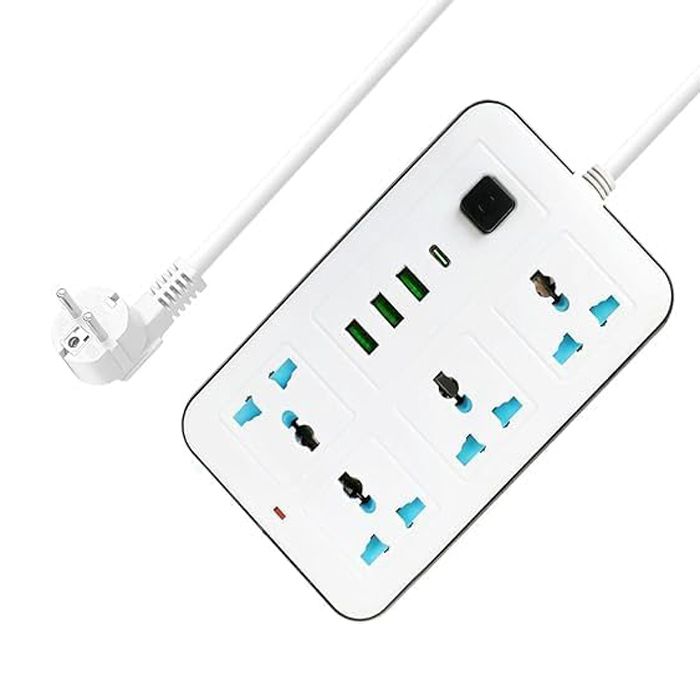 Power Extension with 4 Sockets & 3 USB 1 USB Type C | Homepoint.pk