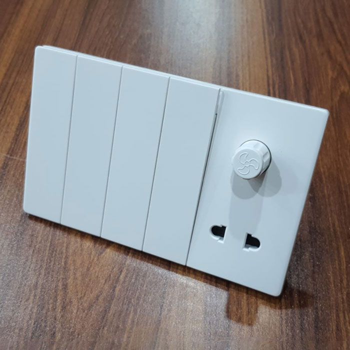 Smart and Trust A1 Series 4 + 1 Socket + 1 Dimmer | Homepoint.pk